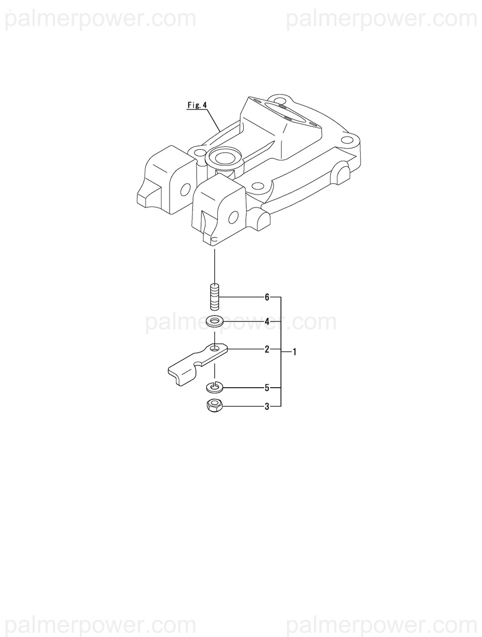 YANMAR 196313-06900 Nut, Lock M6 - Palmer Power