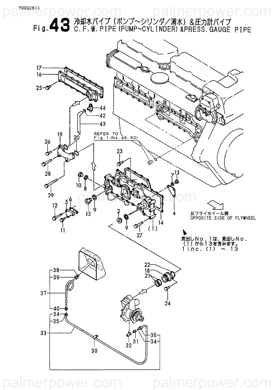 YANMAR 43714-551350 Pipe Assy, Pressure - Palmer Power