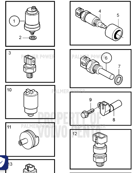 VOLVO PENTA 20924086 Sensor | Coolant Water | PalmerPower