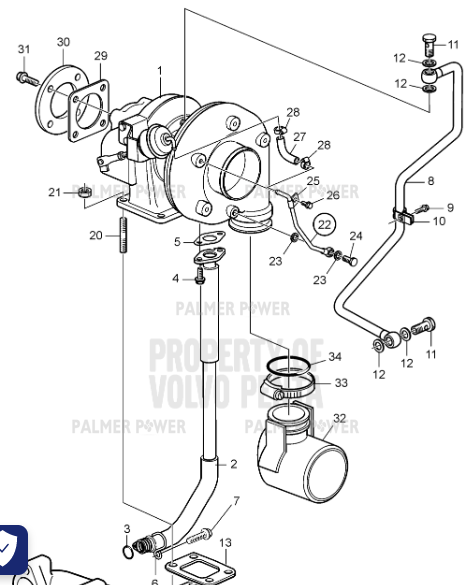 VOLVO PENTA 21134532 Return Line | PalmerPower