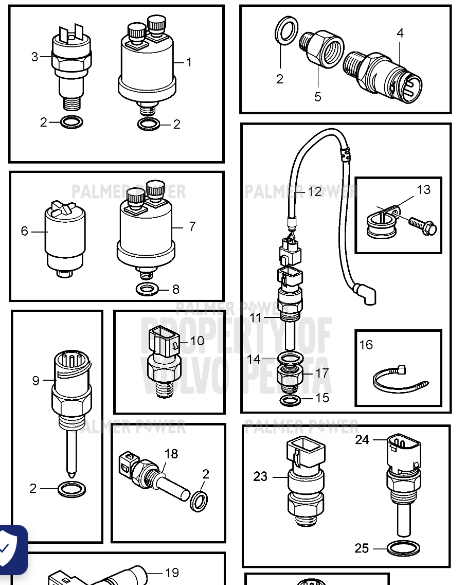 VOLVO PENTA 21202753 Pressure Switch | Piston Cooling | PalmerPower