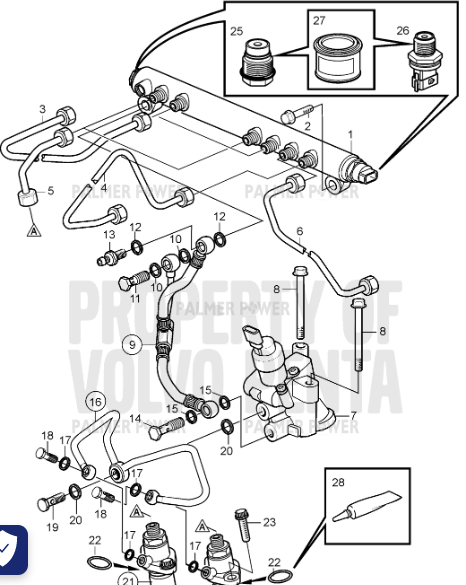 VOLVO PENTA 21364335 Pressure Pipe | PalmerPower