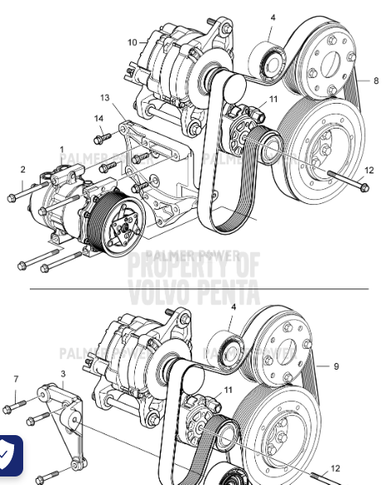 VOLVO PENTA 22307251 Belt Tensioner | PalmerPower