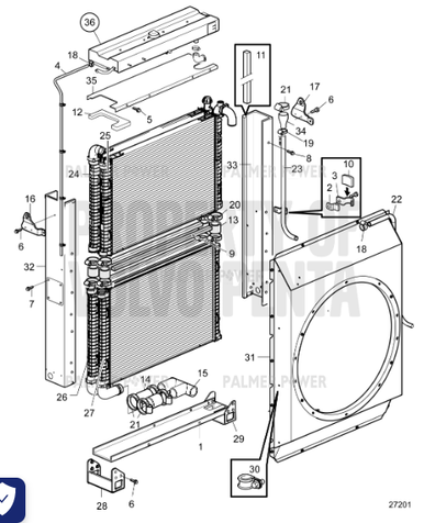 VOLVO PENTA 22075315 Radiator | PalmerPower