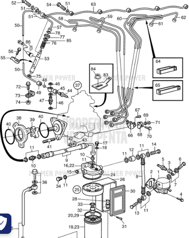 VOLVO PENTA 243487 Hollow Screw | PalmerPower