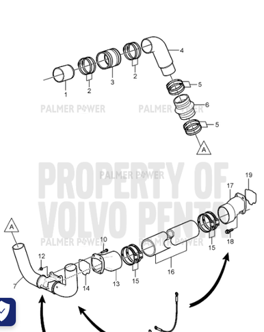 VOLVO PENTA 3818716 Exhaust Collector | PalmerPower