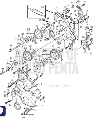 VOLVO PENTA 3825331 Timing Gear Casing | PalmerPower