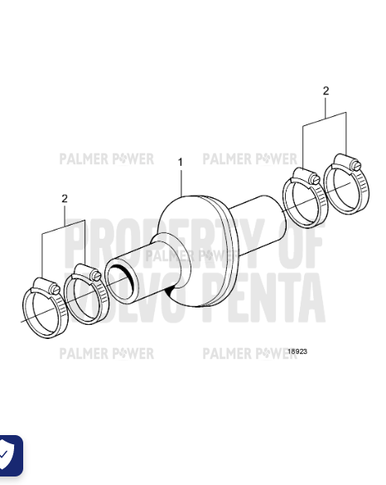 VOLVO PENTA 3832742 Hose Connection | PalmerPower