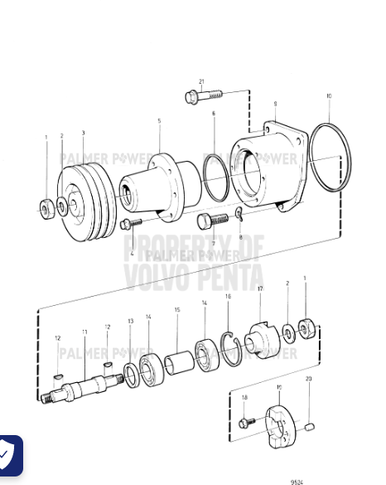 VOLVO PENTA 821067 Bearing Housing | PalmerPower