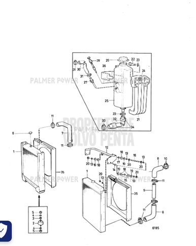 VOLVO PENTA 863799 Radiator | PalmerPower