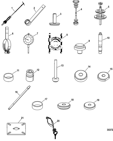 MERCURY 847482A01 Gage Assembly Tool Upper Pinion Drive Gear Position ...