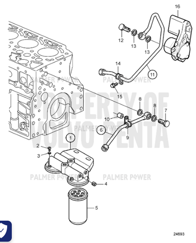 VOLVO PENTA 20780800 Fuel Pipe | PalmerPower