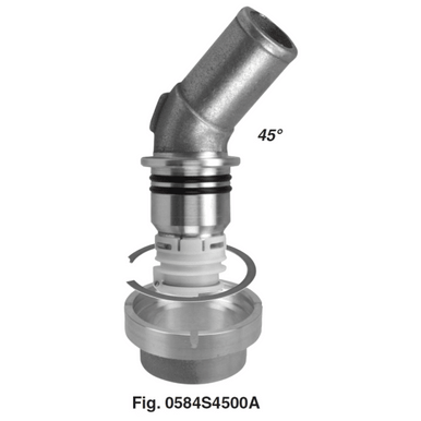 PERKO 0584S4500A Swivel Fuel Inlet Check Valve - 45° (for Aluminum ...
