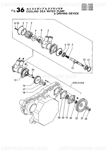 YANMAR 124611-42110 Body, Water Pump - Palmer Power