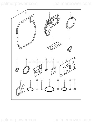 YANMAR 177054-02040 Gasket, Cover - Palmer Power