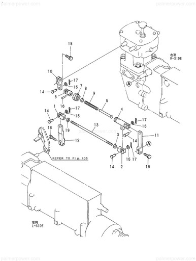 YANMAR 148218-66500 Lever, Governor - Palmer Power