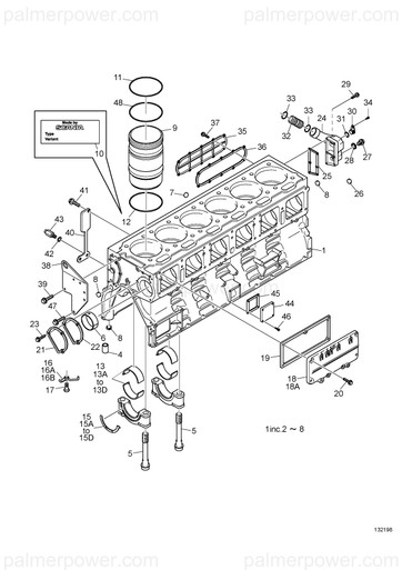 YANMAR 165000-33490 Bearing, Main Us.25 - Palmer Power
