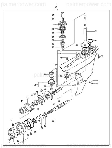 YANMAR 196322-04700 Bearing, D39/22Xl23 - Palmer Power