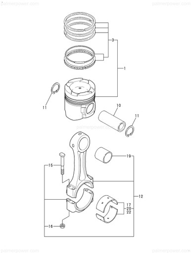 YANMAR 126613-23830 Bearing, Crank Pin - Palmer Power