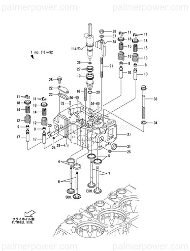 YANMAR 148660-11470 Spring, Valve - Palmer Power