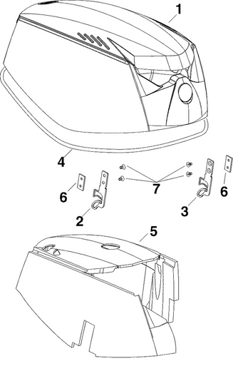 EVINRUDE-JOHNSON 285810 Engine Cover Assembly, Blue | Includes Decals ...