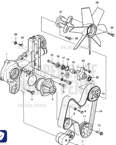 VOLVO PENTA 11709635 V-Ribbed Belt | PalmerPower