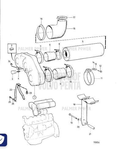 VOLVO PENTA 1544732 Hose Clamp | PalmerPower