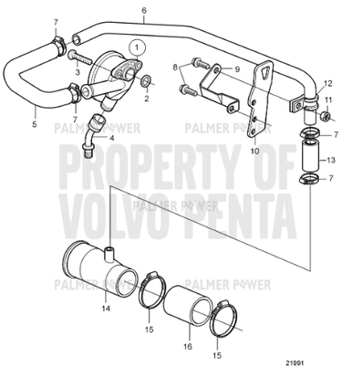 VOLVO PENTA 20509116 Connection Pipe | PalmerPower