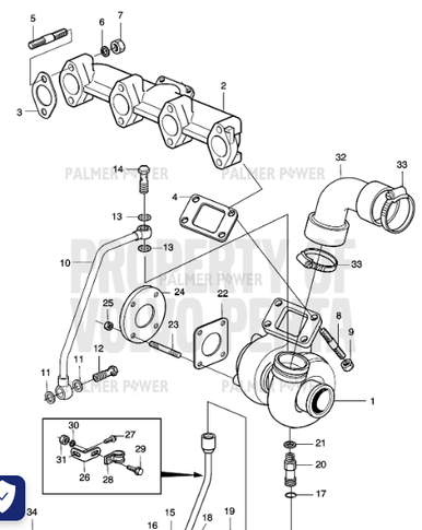 VOLVO PENTA 20555497 Return Line | PalmerPower