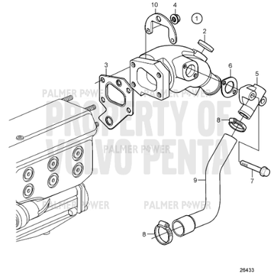 VOLVO PENTA 21424345 Exhaust Pipe Elbow | PalmerPower