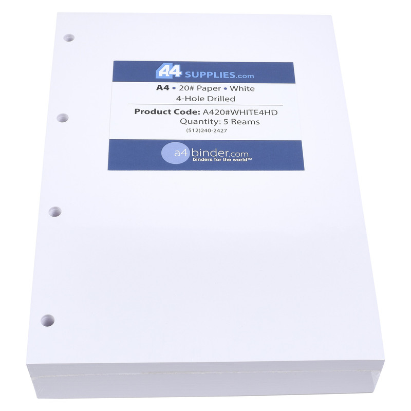 A4 Pre-Punched 20lb White Paper | Pre-Drilled With 2-Holes, 3-Holes, or ...