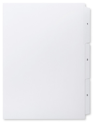 A4 Numbered Index Tab Dividers 1-3 | Free Shipping On Orders Of $500