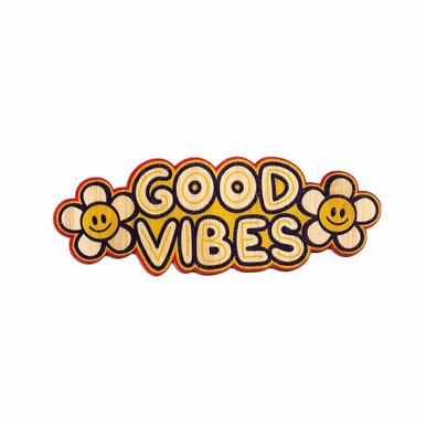 Good Vibes Daisy Bamboo Wood Sticker