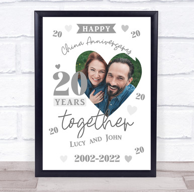 20 Years Together 20th Wedding Anniversary China Photo Personalized ...