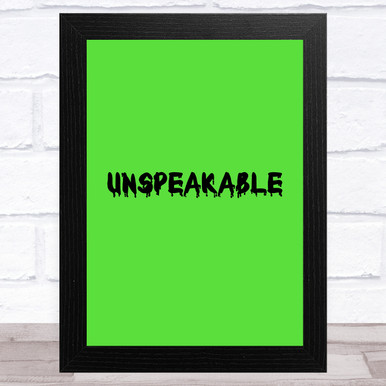 Unspeakable Youtuber Neon Green Wall Art Children's Kids Wall Art Print ...