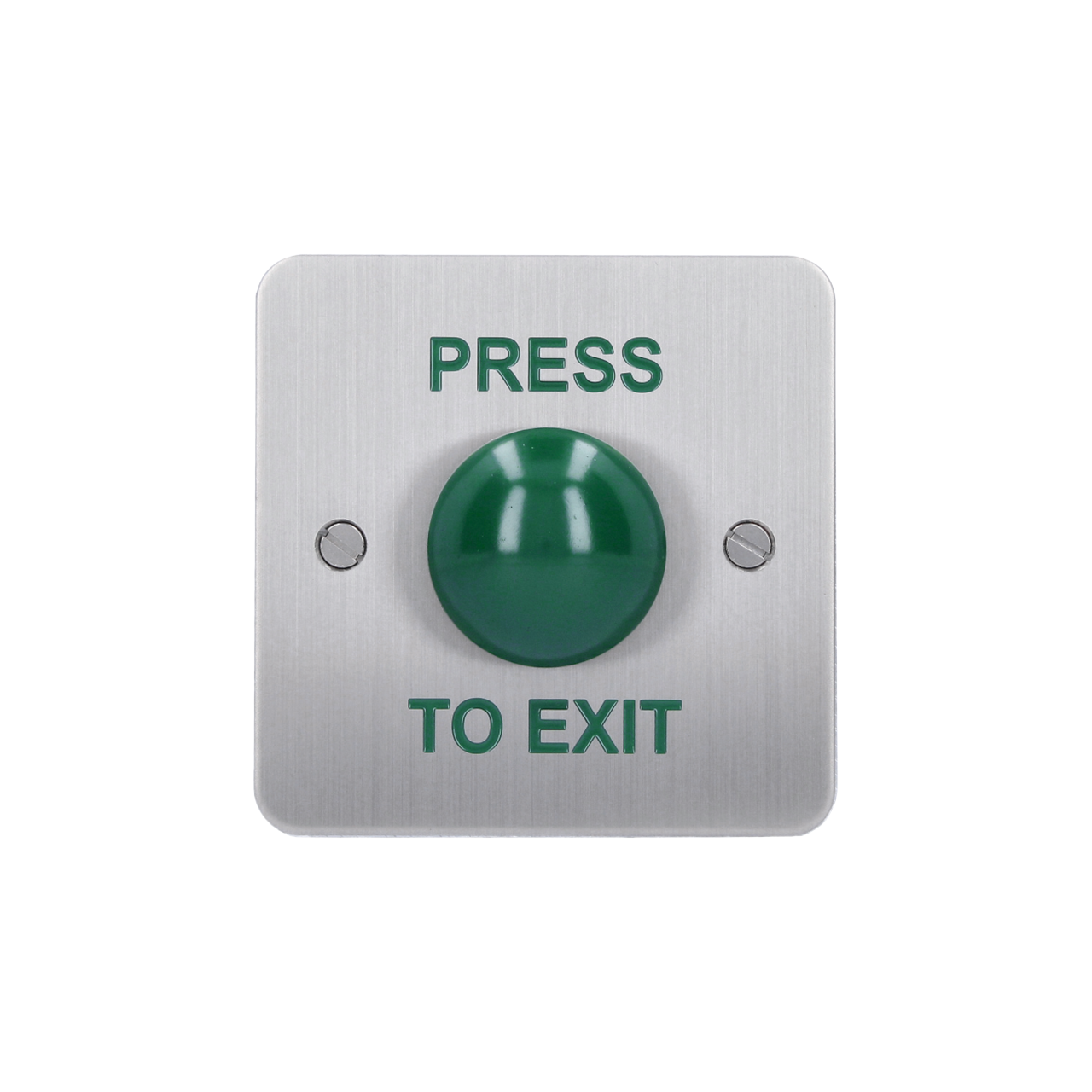 Standard stainless steel exit button, surface mount - Videcon Standard stainless steel exit button, surface mount - Videcon
