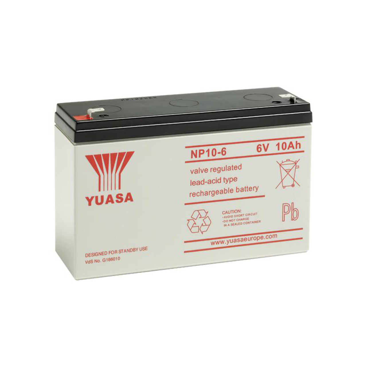 Yuasa 6v 10A/h Sealed Lead Acid Battery - Videcon
