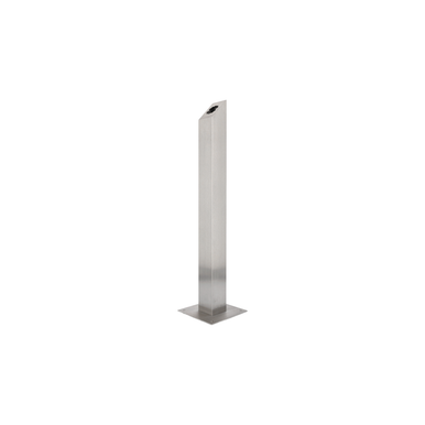 Angled top stainless steel post, 1m, with cut-out - Videcon