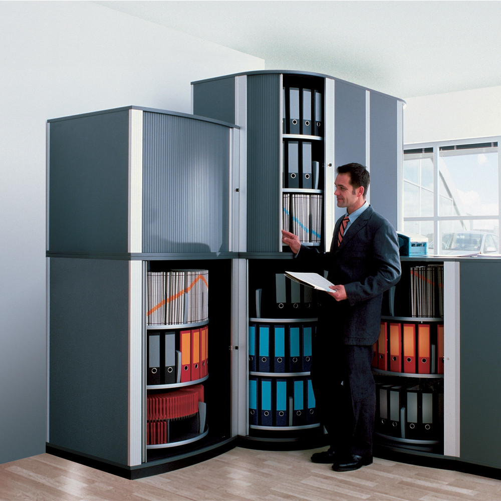 Moll LockFile Binder & File Carousel Cabinet, 4-Tier - Bindertek
