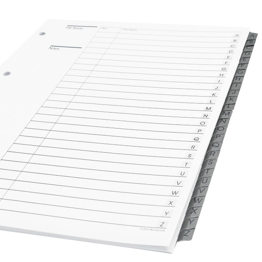 Index Tabs - Alphabetical Index Tabs - Bindertek