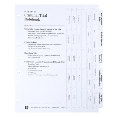 Criminal Trial Index Tab Dividers - Bindertek