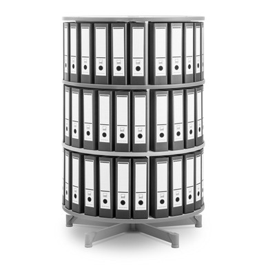 Moll One Turn Binder & File Carousel, 3-Tier Shelving - Bindertek