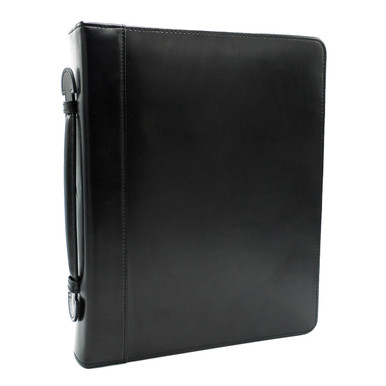 Leather Zippered 3-Ring Binder with Handle, 2" Spine - Bindertek