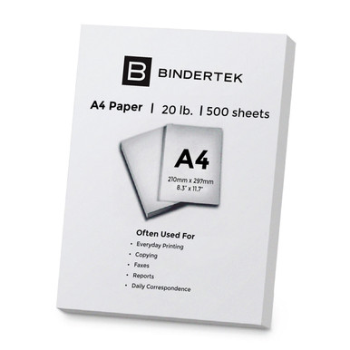 Bindertek 20 lb. Paper, A4 Size, 500 Sheets Per Ream - Bindertek