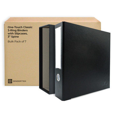 One-Touch Classic 3-Ring Binders with Slipcases, 3" Spine, Pack of 7 ...