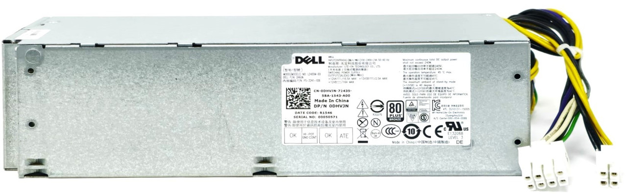 D240EM-00 - 240W Power Supply with 2x Connectors for Optiplex 3040 3650 ...