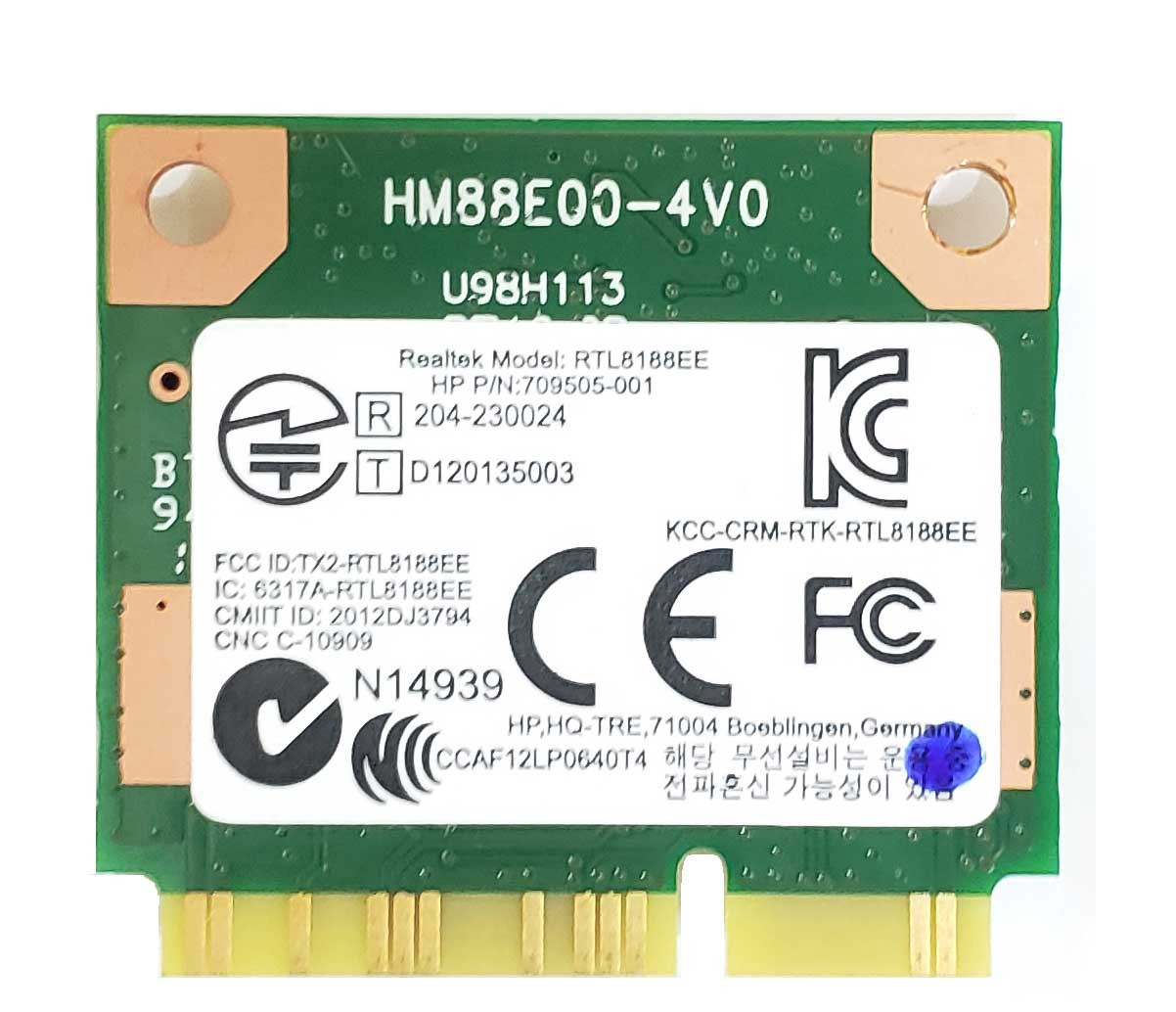 HP 709505-001 - Realtek RTL8188EE WiFi Wireless N PCI-E Half-Height ...