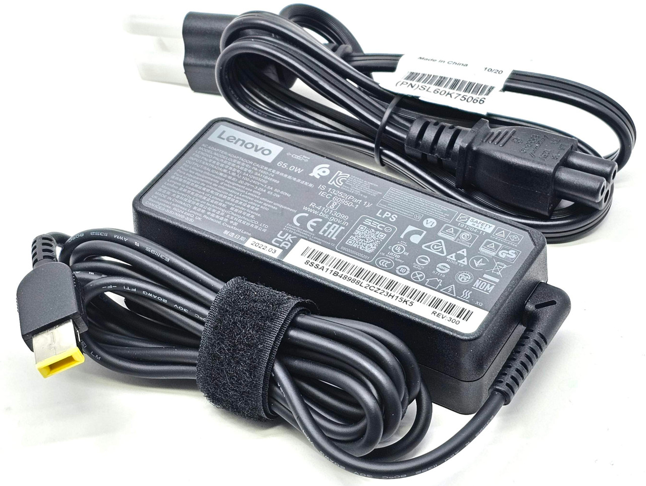 65W 20V 3.25A Slim Yellow Square Tip AC Adapter for IdeaPad ThinkPad Yoga