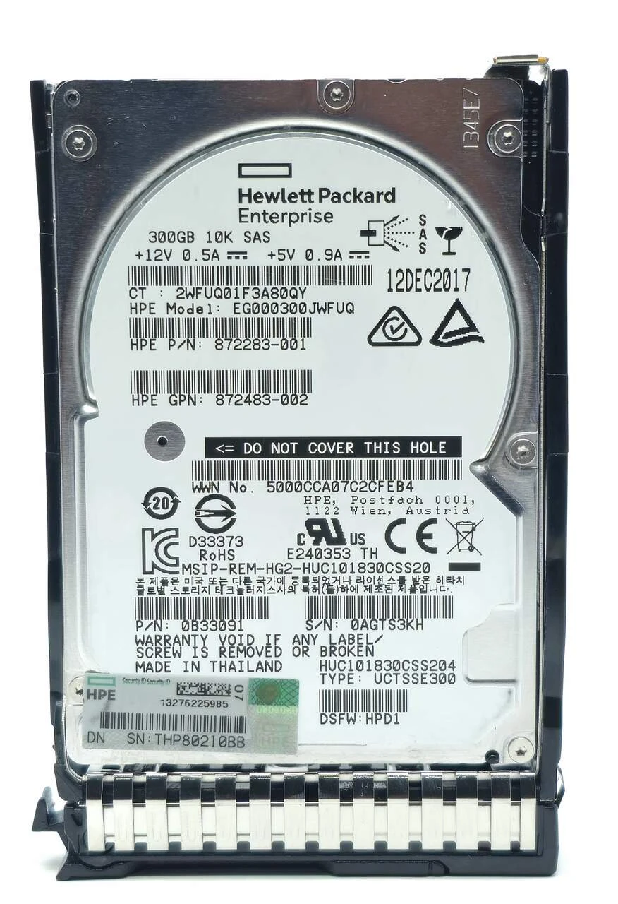 HPE EG000300JWEBF - 300GB 10K 12Gb/s SAS Enterprise SC DS SFF 2.5" Hard ...