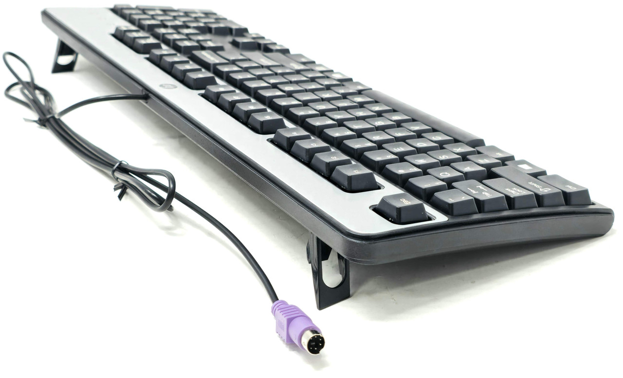 HP KB-0316 - Black + Silver PS/2 Wired Keyboard for HP Desktops and ...